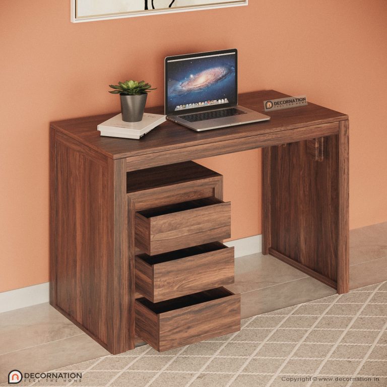 Christopher Solid Wood 3 Drawer Storage Computer Table - Decornation