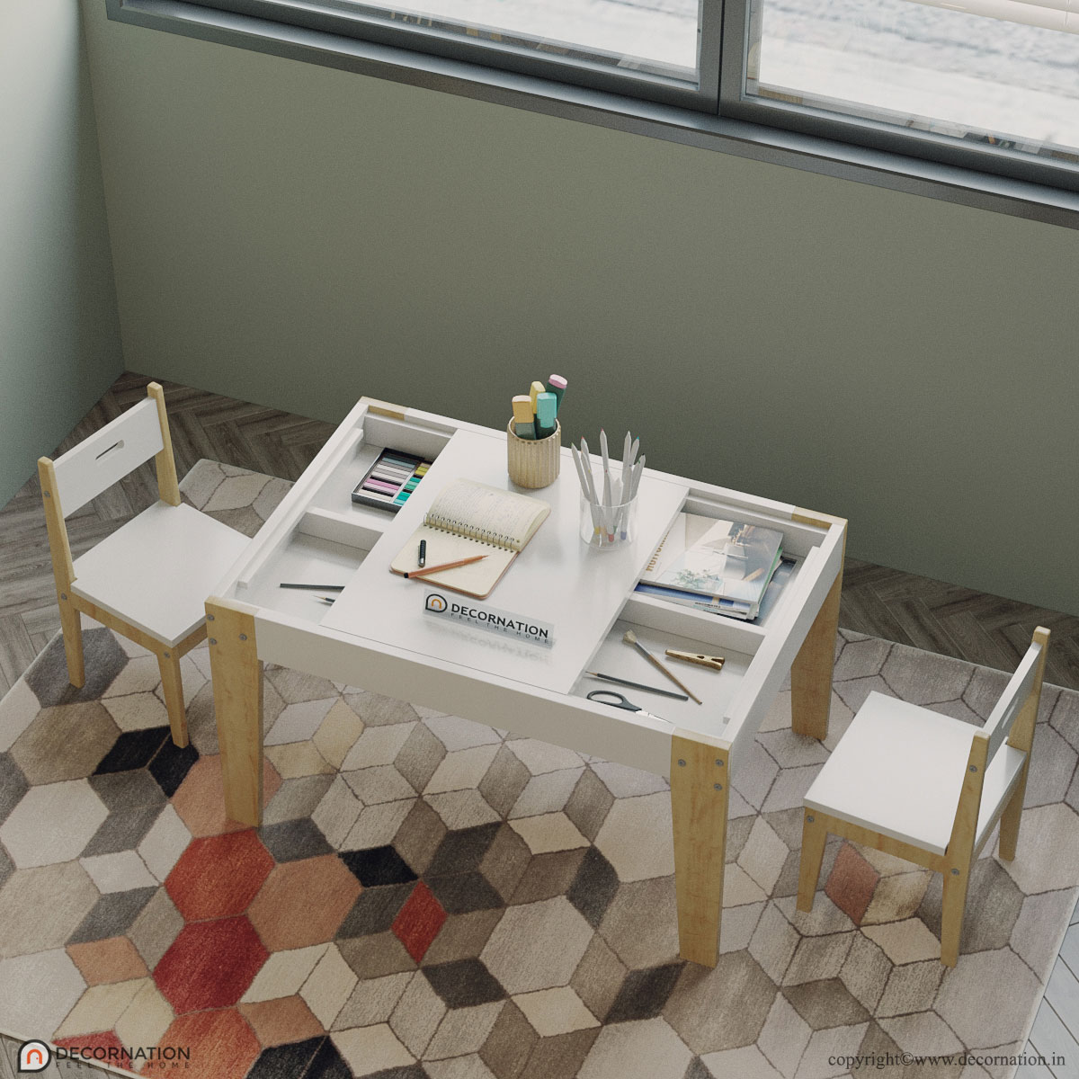 dora-wooden-play-table-chair-set - Decornation